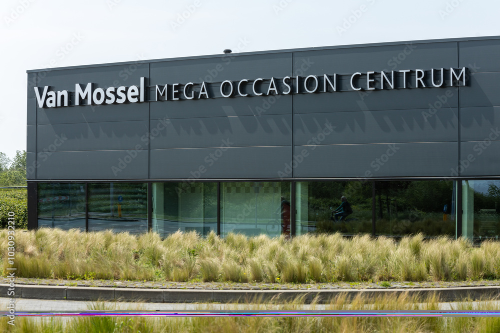 Van Mossel logo sign. Mobility company Van Mossel Automotive Group has grown into one of the ...