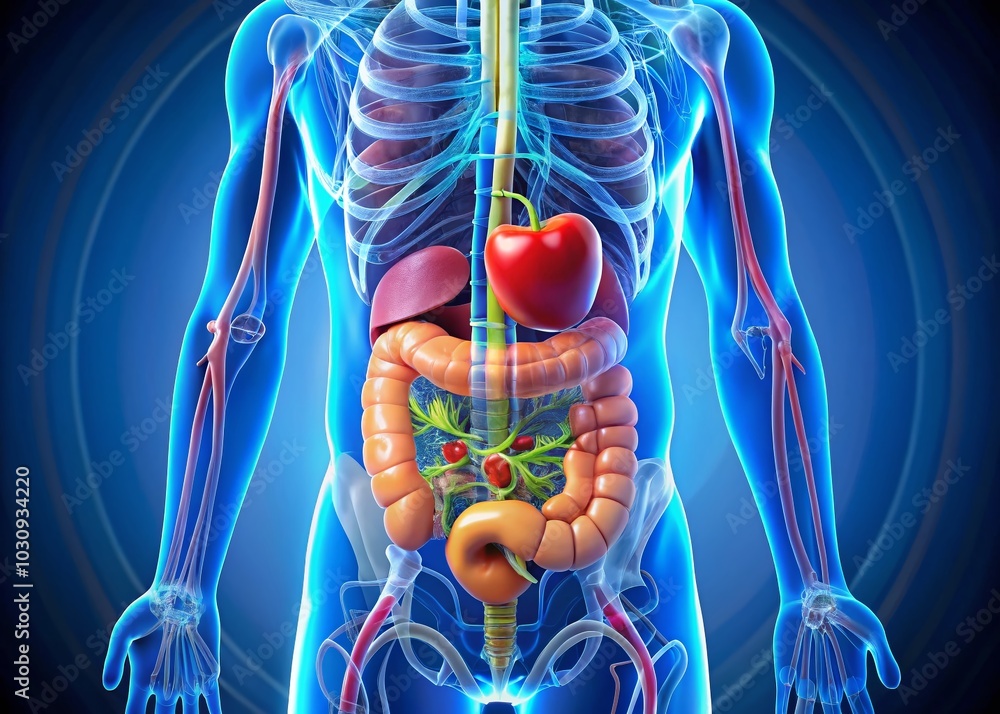 Detailed Illustration of the Excretory System Anatomy for Educational ...