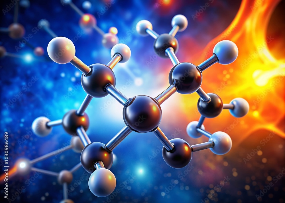 Ethane Molecular Structure: Line Diagram Representation for Chemistry ...