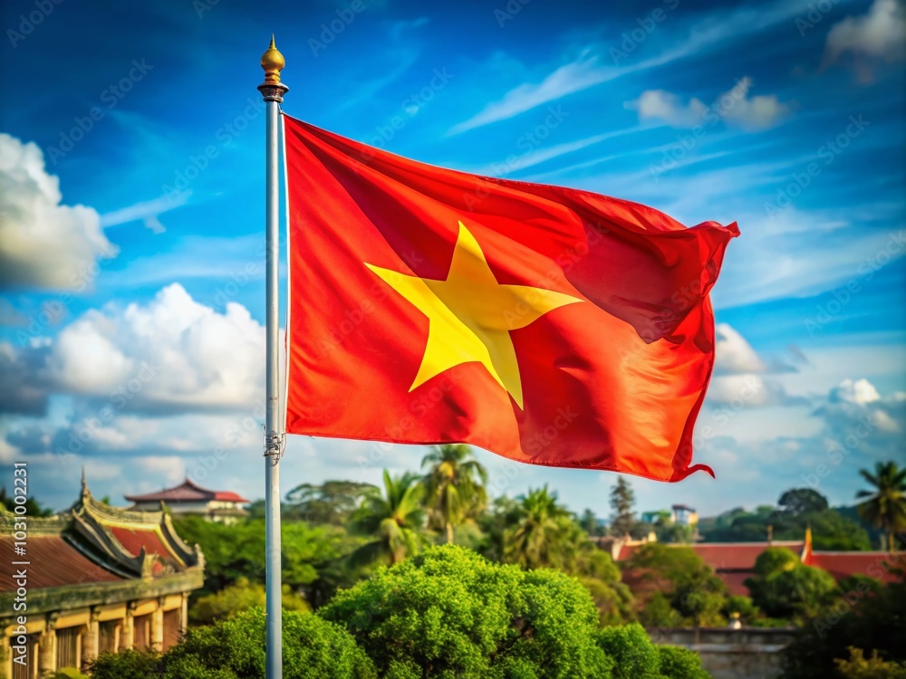 Historical Vietnam Flag Symbolizing Pre-Communist Era and Its Cultural ...