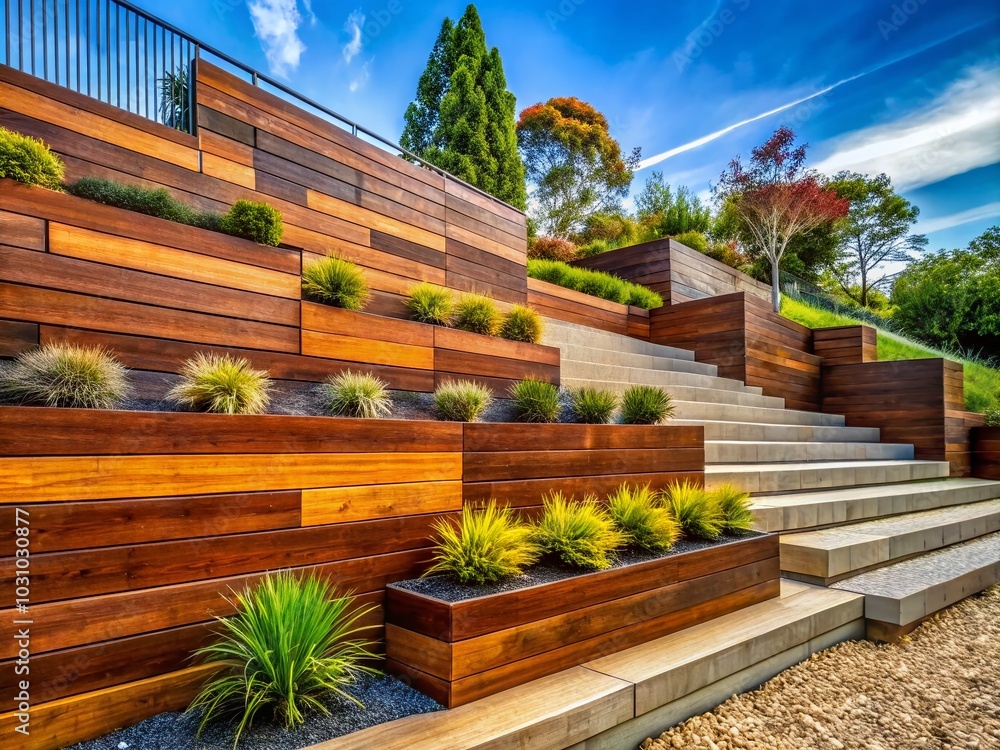 Modern Timber Retaining Wall Design Ideas for Landscape Architecture ...