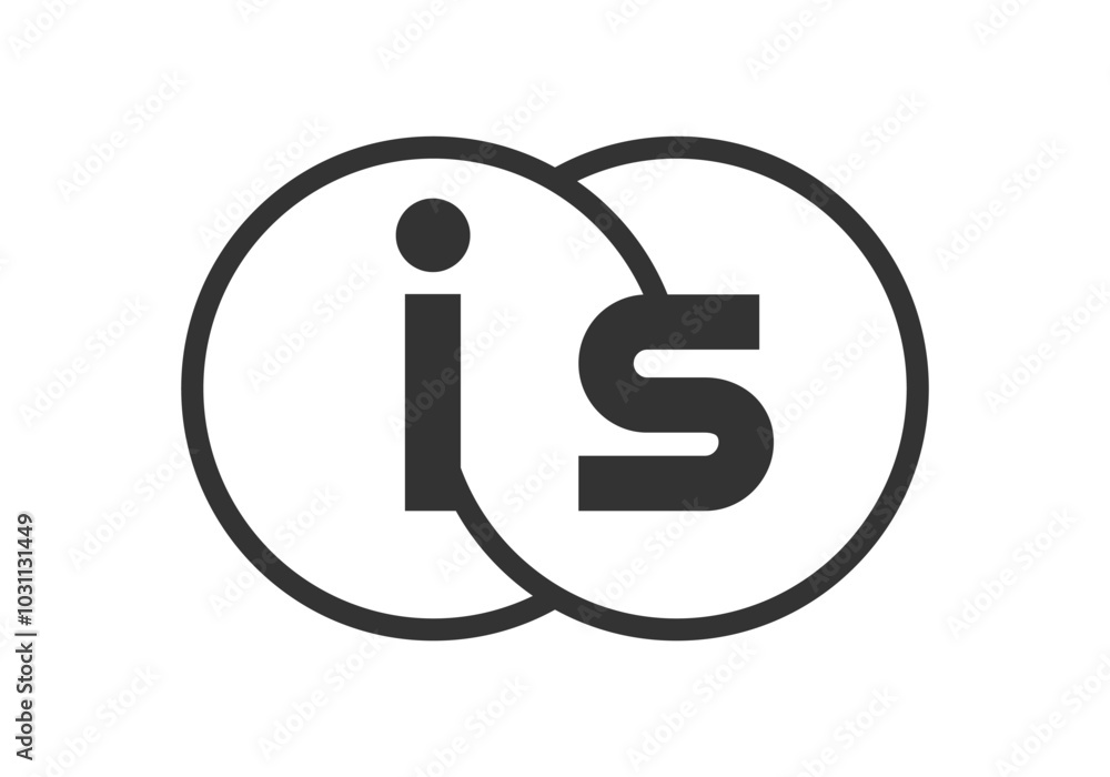 IS business company emblem with outline rounds and letters i s. Logo ...