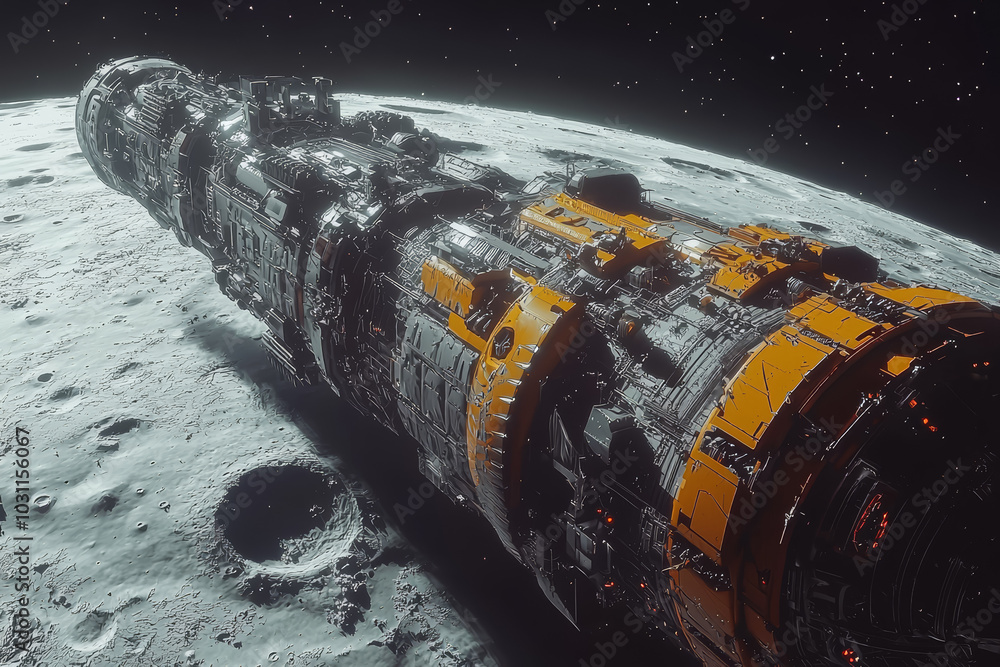 A space station orbiting the Moon, serving as a launch point for deeper ...