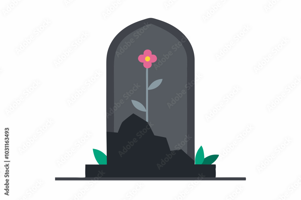 Gravestone or tombstone. Element of Halloween and death. Grave in ...