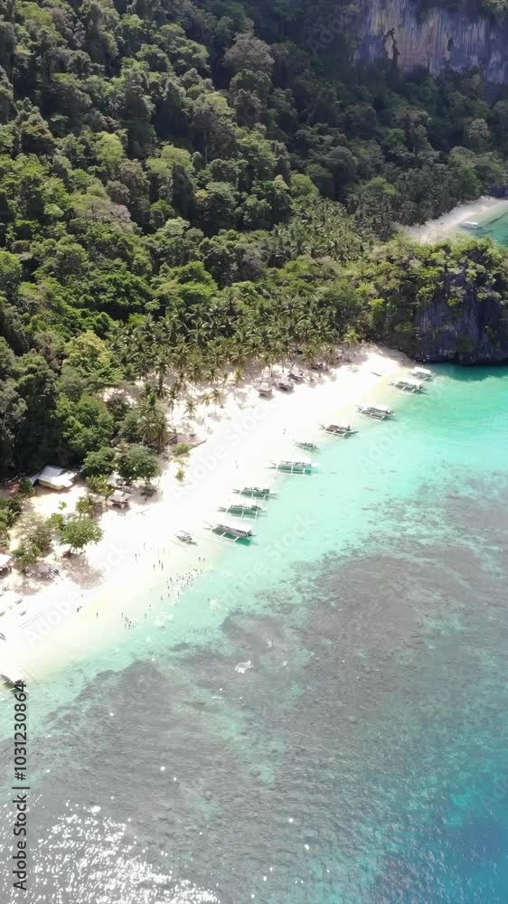 Vertical drone footage captured in May showing islands during an island ...