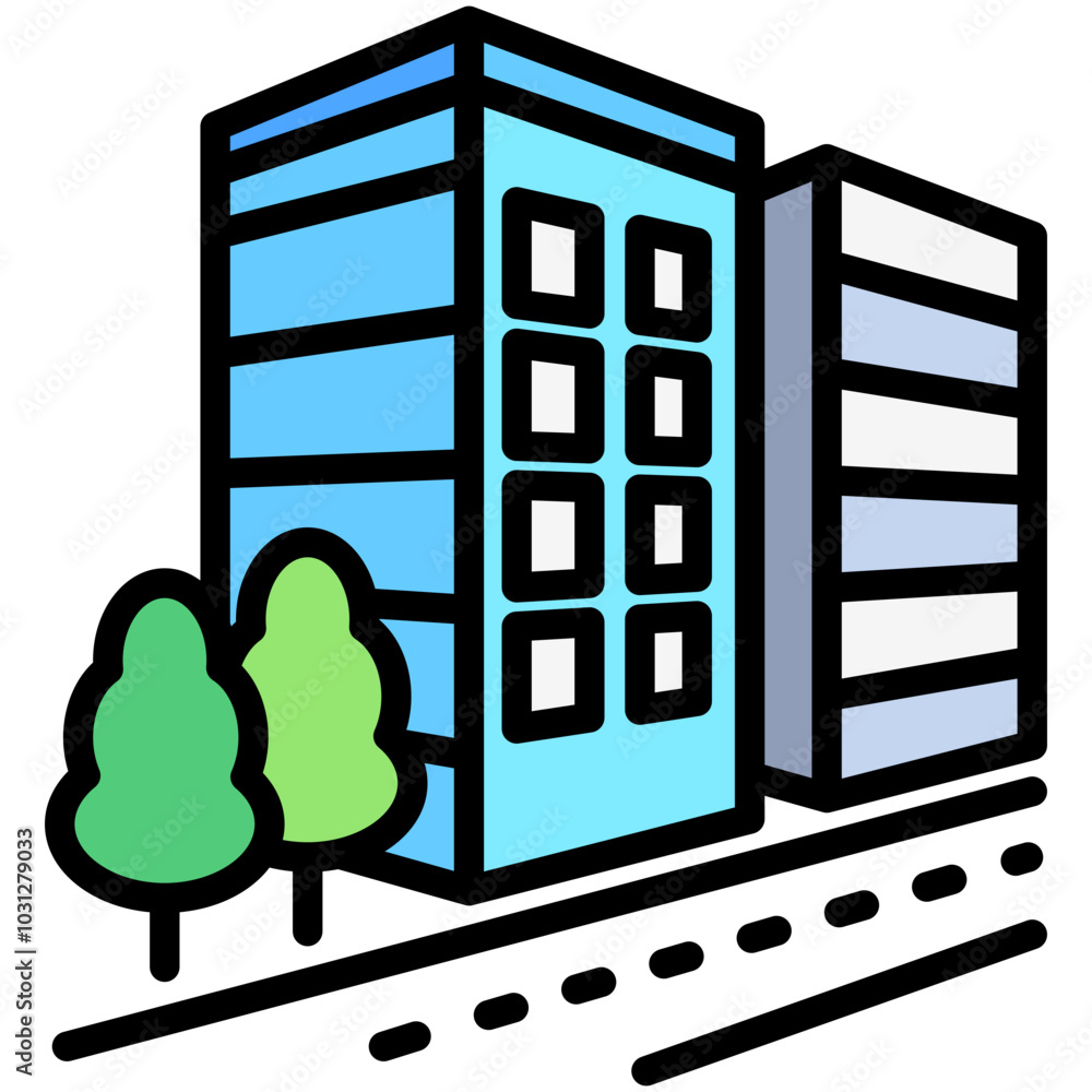 Building flat lineal multi color icon, use for UI, UX, app and web ...