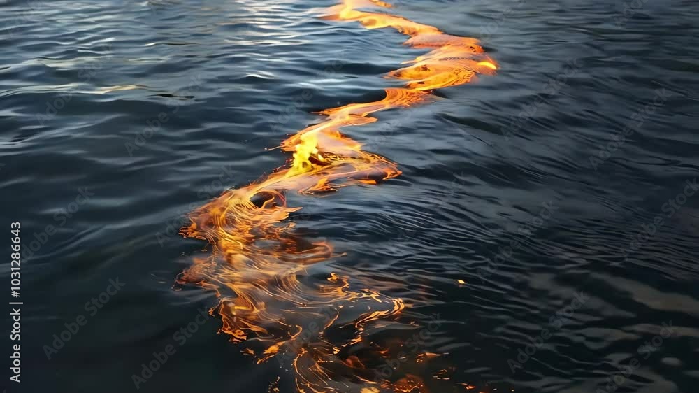 Underwater volcanic eruption process. Landscape of volcano with ...