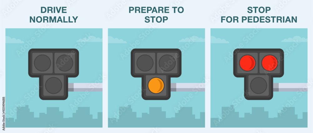 Safe driving tips and traffic regulation rules. Hawk crosswalk signal ...