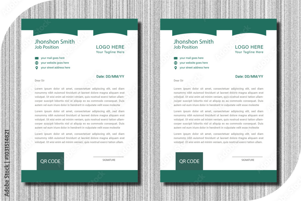 Letterhead template in Abstract style design. Abstract Letterhead ...