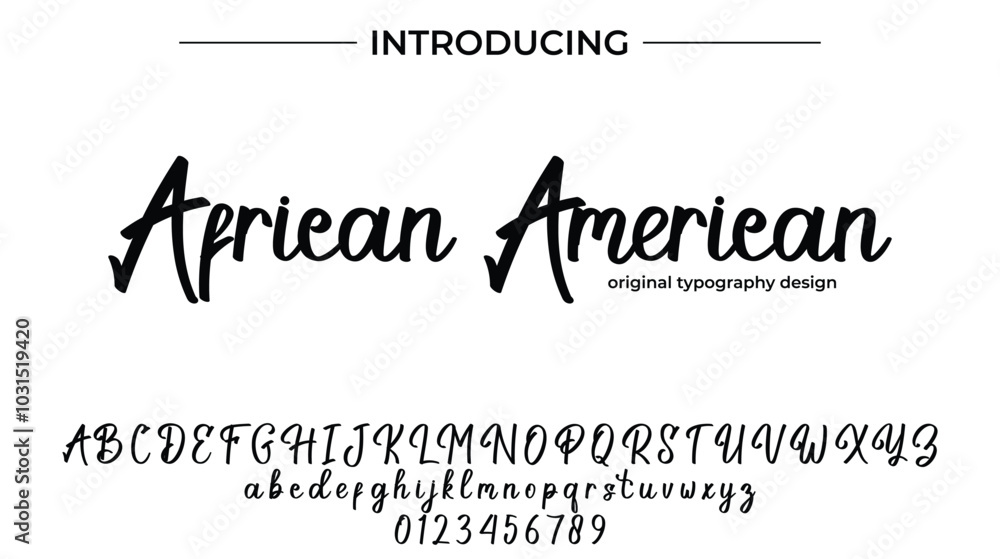 African American Font Stylish brush painted an uppercase vector letters ...
