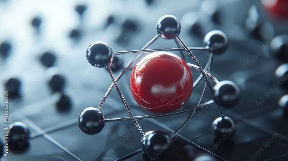3d Model Of An Atom With Electrons Orbiting The Nucleus Symbolizing