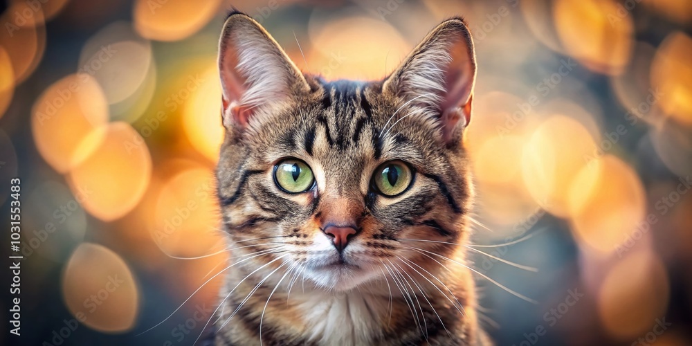 Premium Cute Tabby Cat Portrait in Blurry 4K for Animal Wallpaper ...