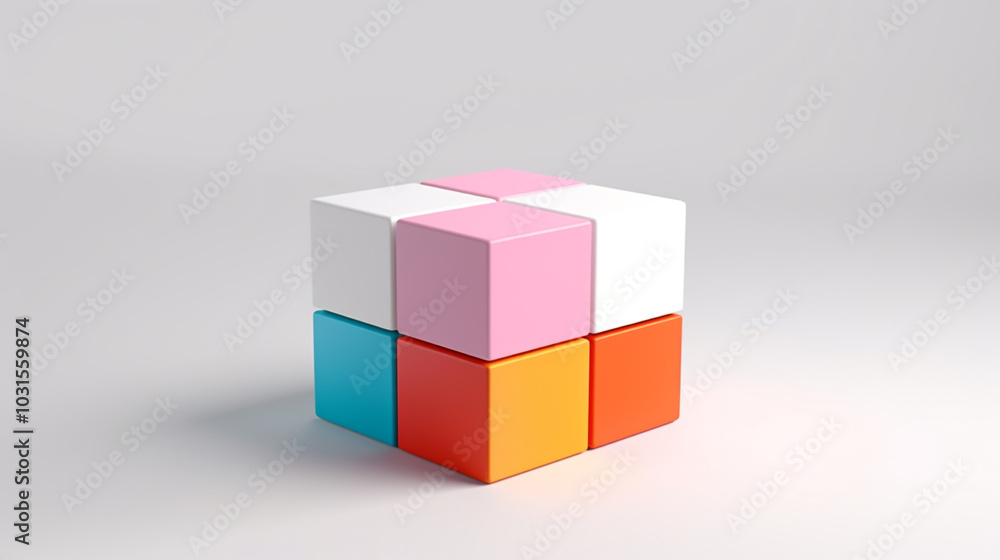 Blocks Vibrant 3d-rendered blocks in various colors creating a playful ...