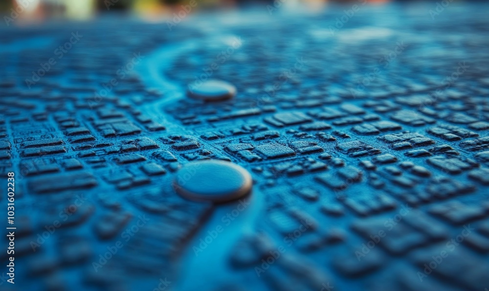 Geolocation Tracking: Illustration of a map with digital footprints ...