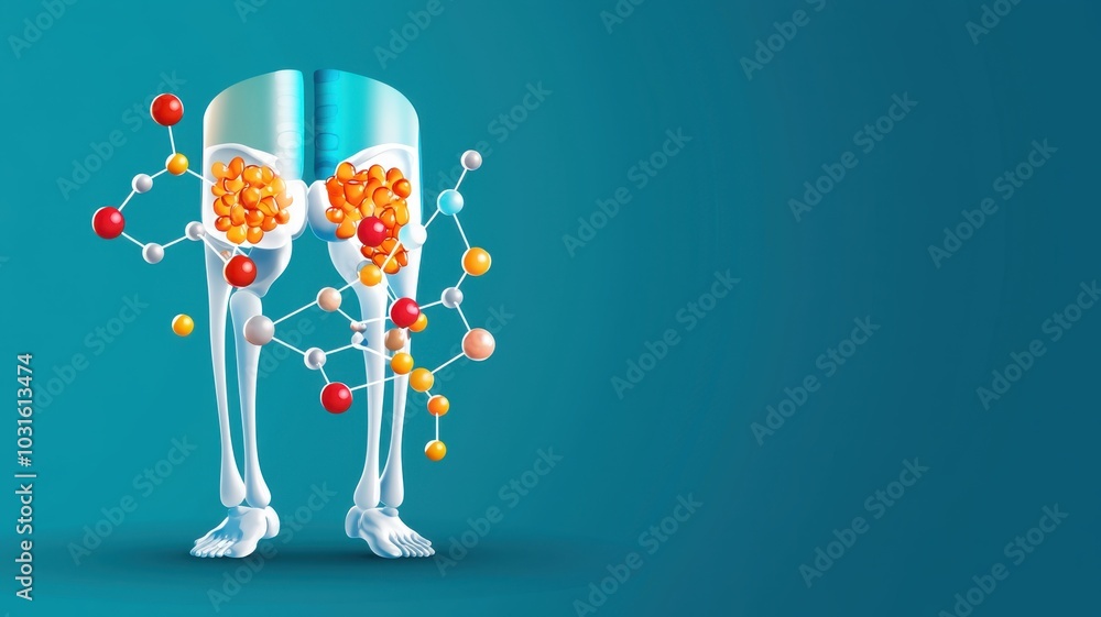 Building Strong Bones with Omega-3: Flat Style Illustration of Bone ...