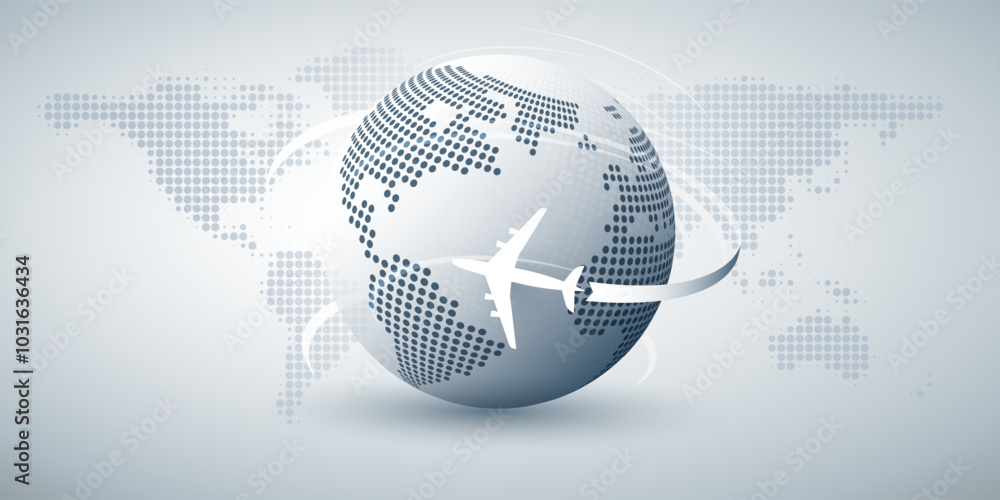 Traveling Around the World - Aviation, Travel by Airplane Concept ...