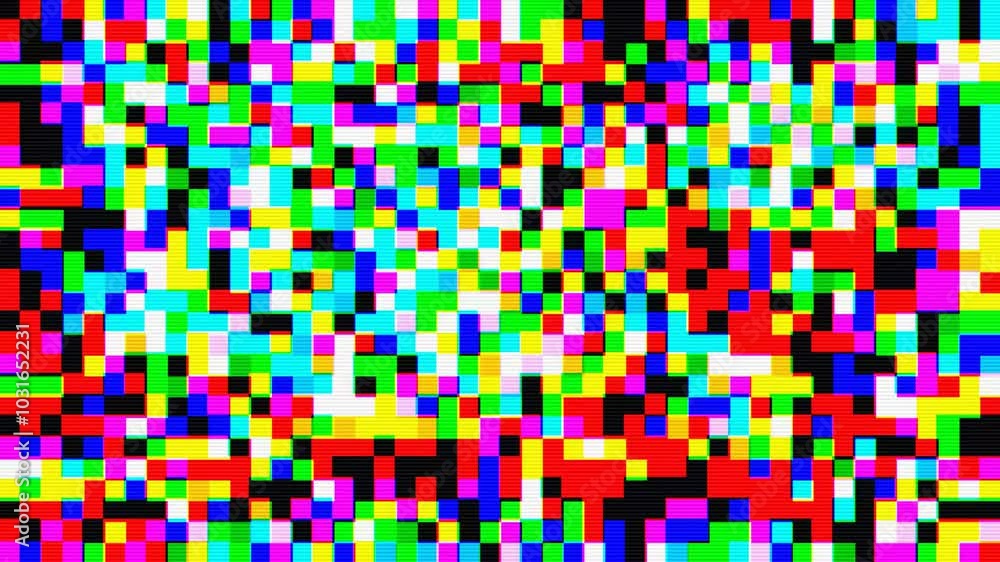 Random abstract 8 bit rgb pixel noise texture background animation ...