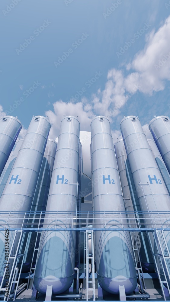 Foto de Storage tanks of hydrogen. hydrogen H2 tanks are integral to ...