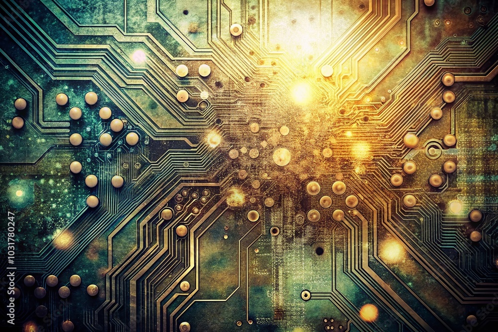 Vintage Abstract Background of Digital Technologies for Creative ...