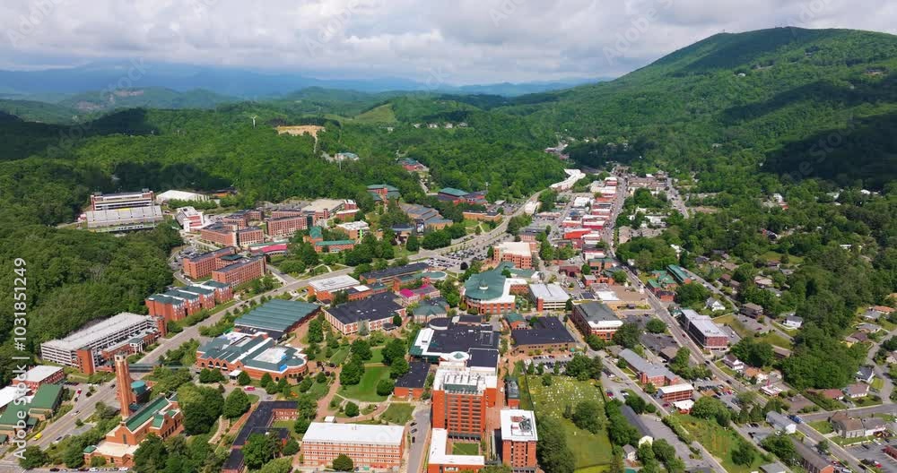 Historic American architecture of Boone, old historical town in North ...