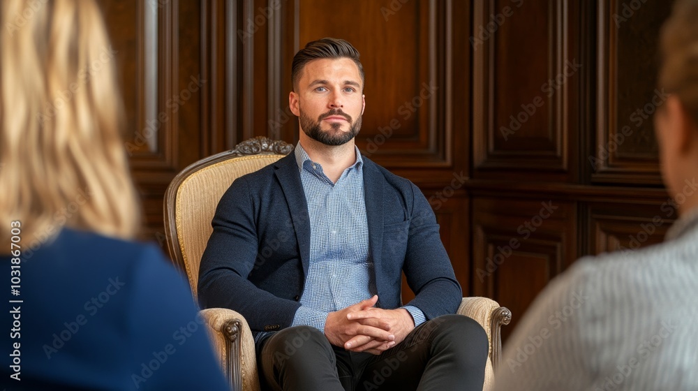 Instructor demonstrating the art of polite conversation in an etiquette ...