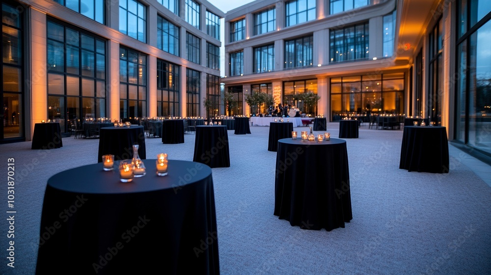 A gala fundraiser featuring a live band, candlelit tables, and an ...