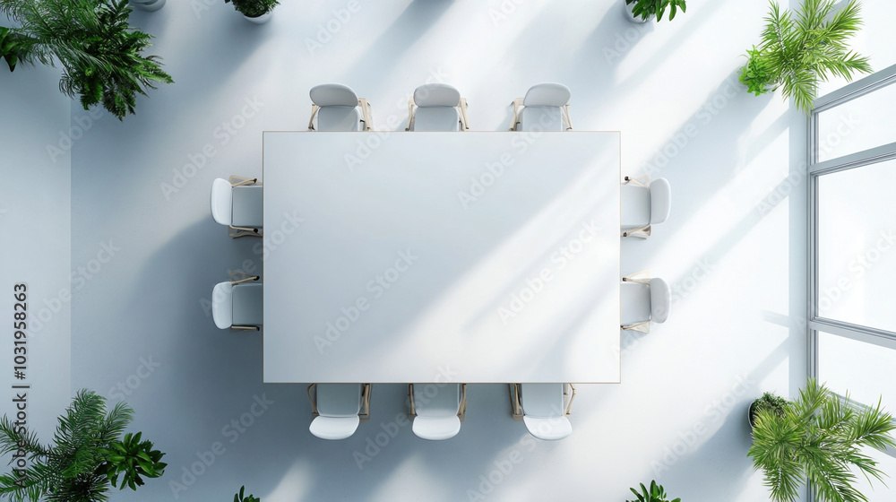 Top view Office meeting room presentation style Modern sized Small Room ...