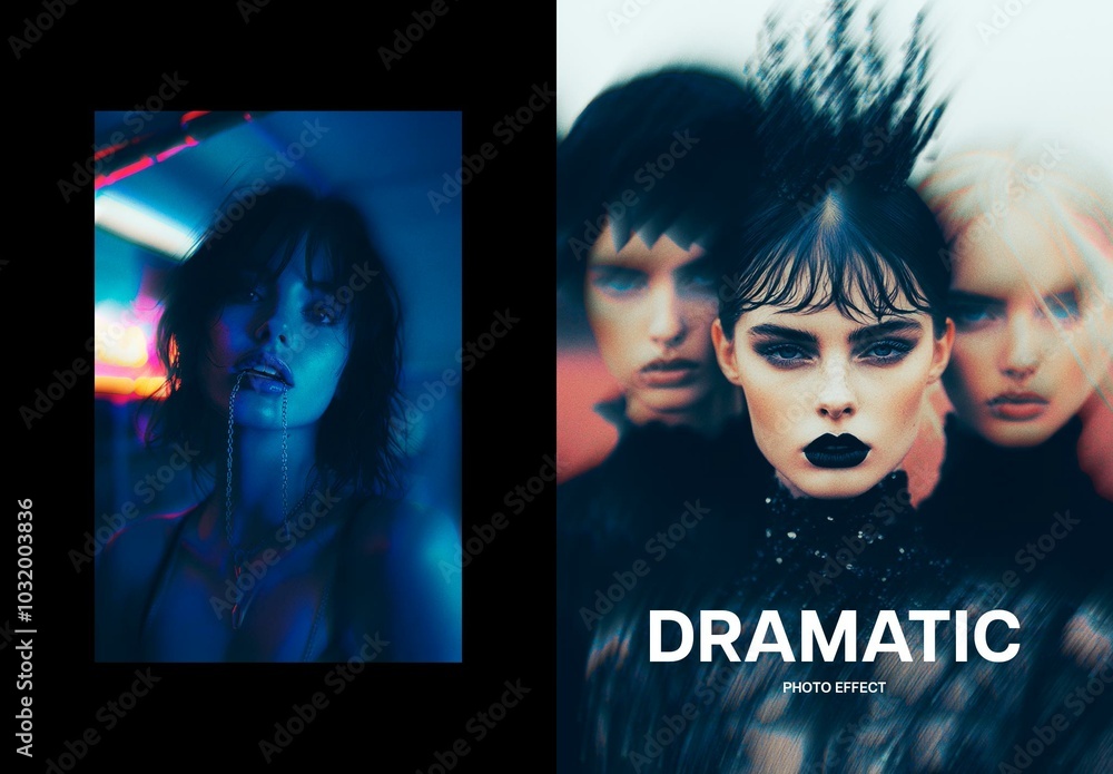 Dramatic Poster Photo Effect Mockup Stock Template | Adobe Stock