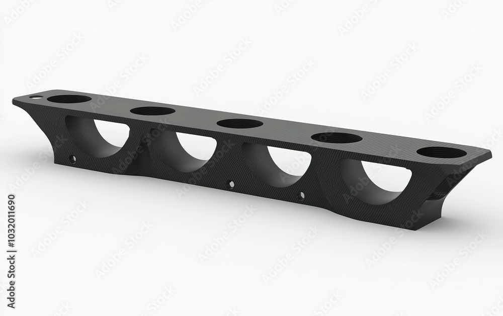 Custom black intake manifold designed for high-performance engines ...