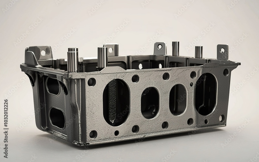 Detailed view of an engine block component showcasing precision ...