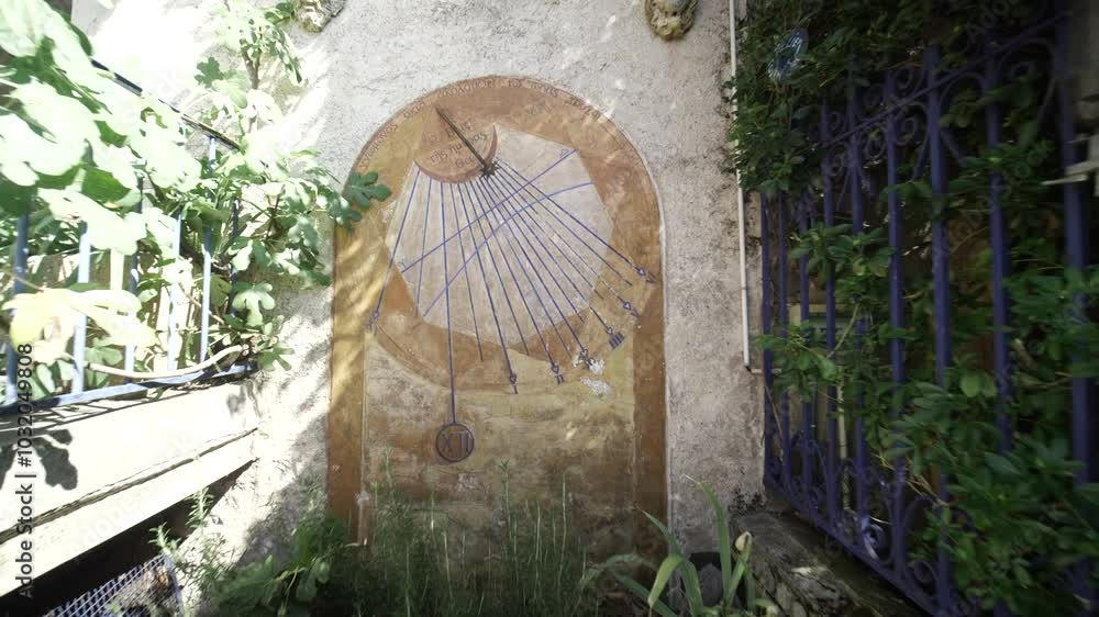 horloge solaire, vieux, soleil, ombre, temps, cadran, pierre, aiguilles ...