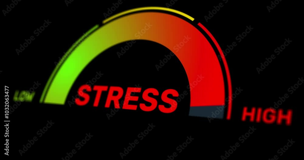 High stress level indicator, increasing nerves strain performance, pie ...