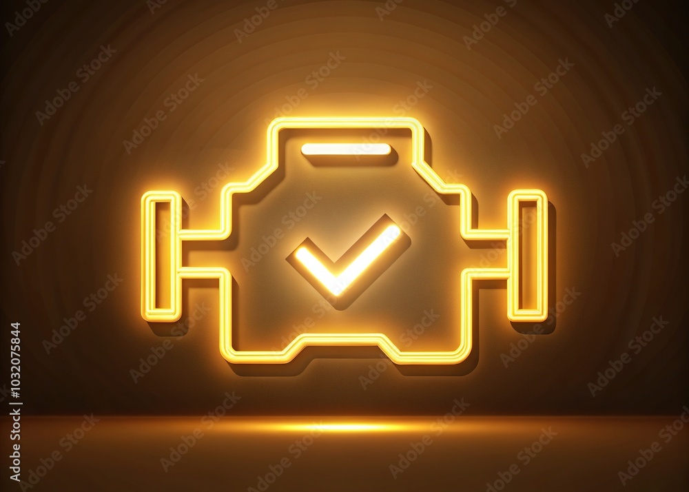 Minimalist Check Engine Icon in a Modern Setting, Perfect for ...