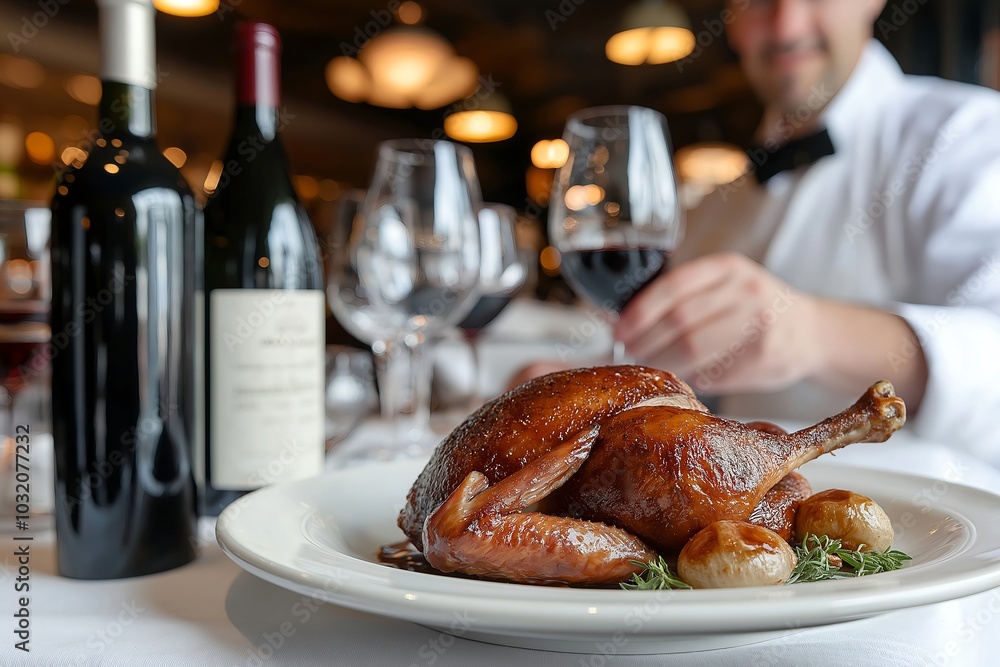 A Rich Duck Confit With Crispy Skin, Presented in an Elegant French ...