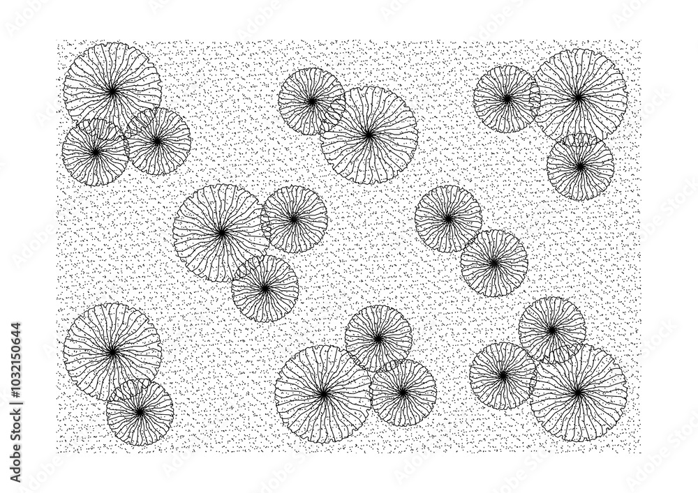 2D Trees Top View Illustration for Architecture Landscape Design ...
