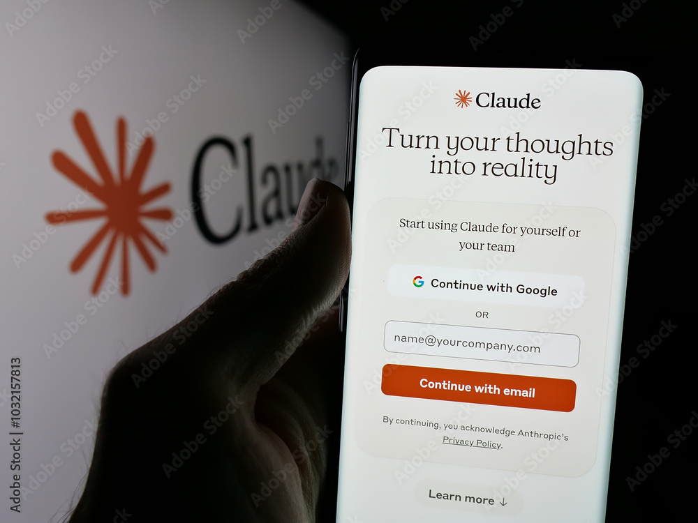 Stuttgart, Germany - 2024-10-10: Person holding cellphone with webpage ...