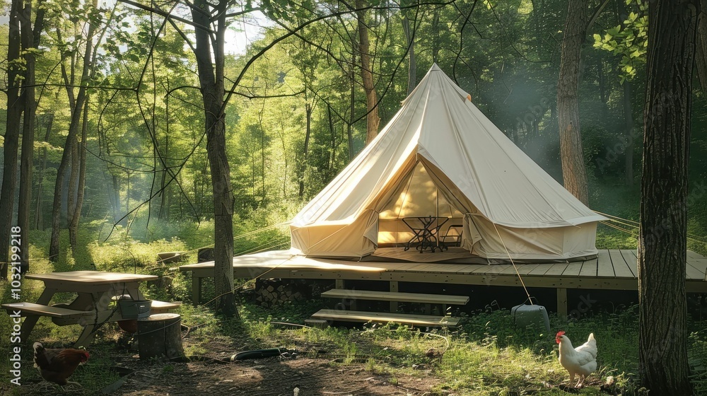 Camping, nature, tent, outdoors, glamping, forest, rural scene ...