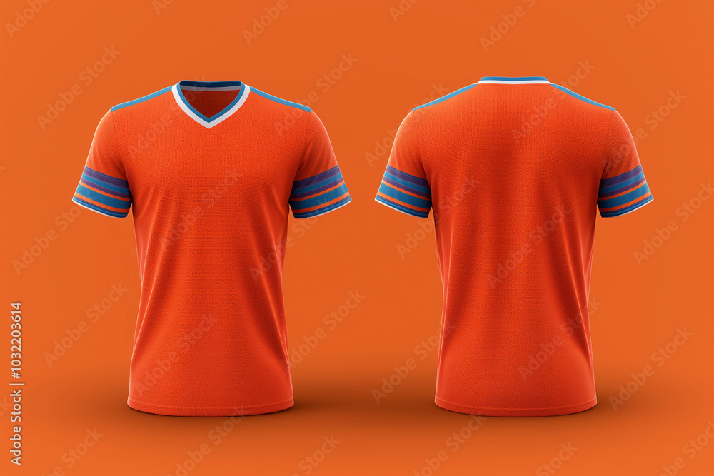 orange color jersey template for team club, jersey sport, front and ...