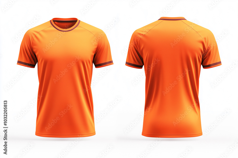 orange color jersey template for team club, jersey sport, front and ...