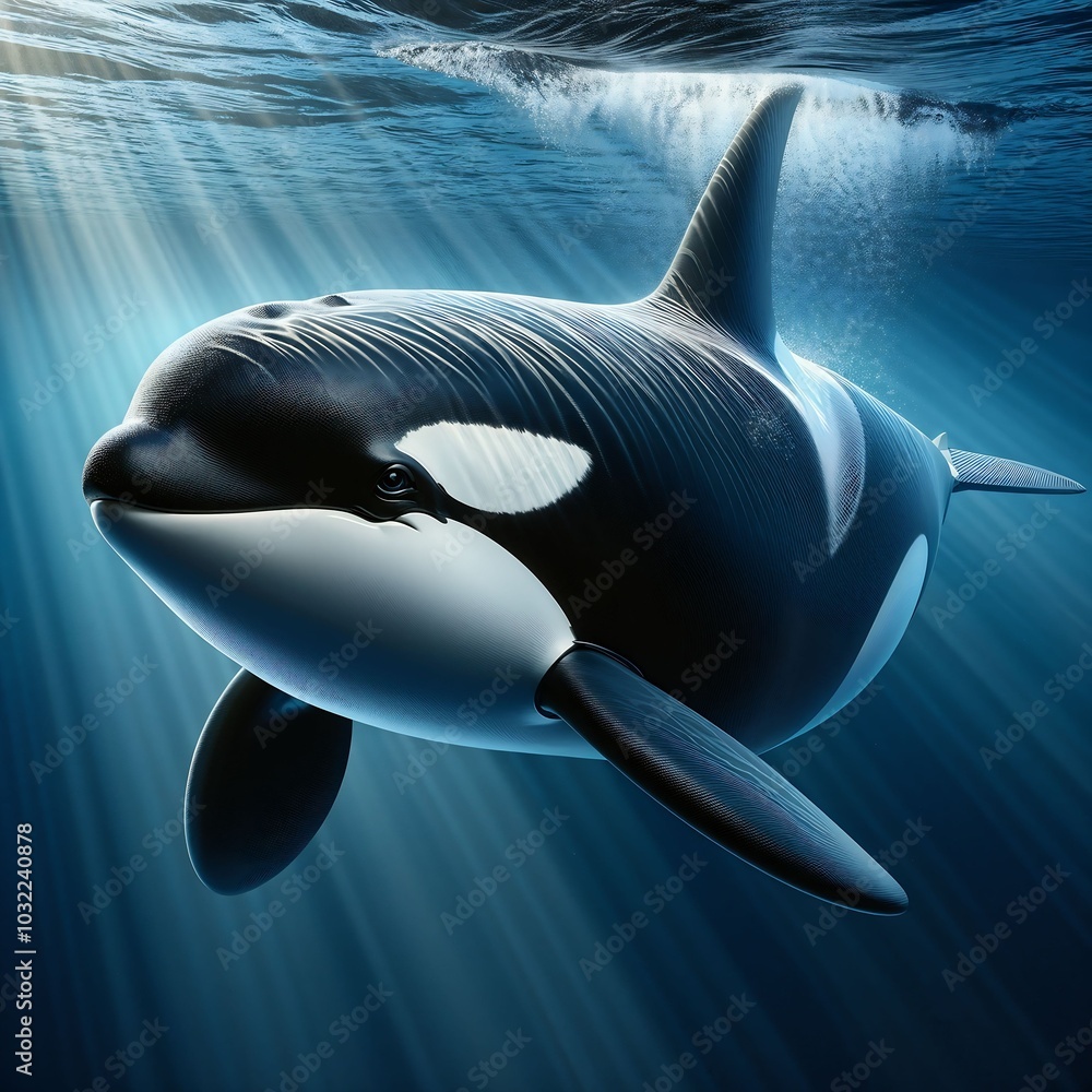 Portrait of Killer whale, killer, orca, grampus, sea wolf, orcinus orca ...