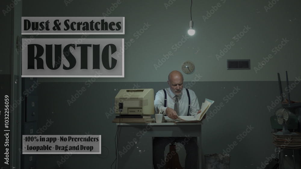 Rustic Dust and Scratch Overlay Effect, Drag and Drop Old Film Look ...