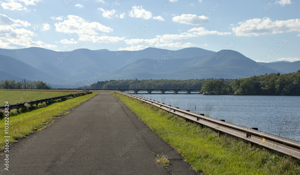 arched bridge across the ashokan reservoir in hudson valley upstate new ...