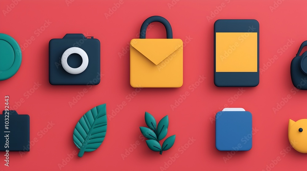 Intricate icon collection capturing the diverse elements of digital ...