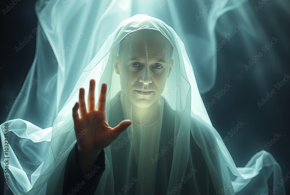 Ghost Hologram A translucent apparition of a deceased person oft Stock ...