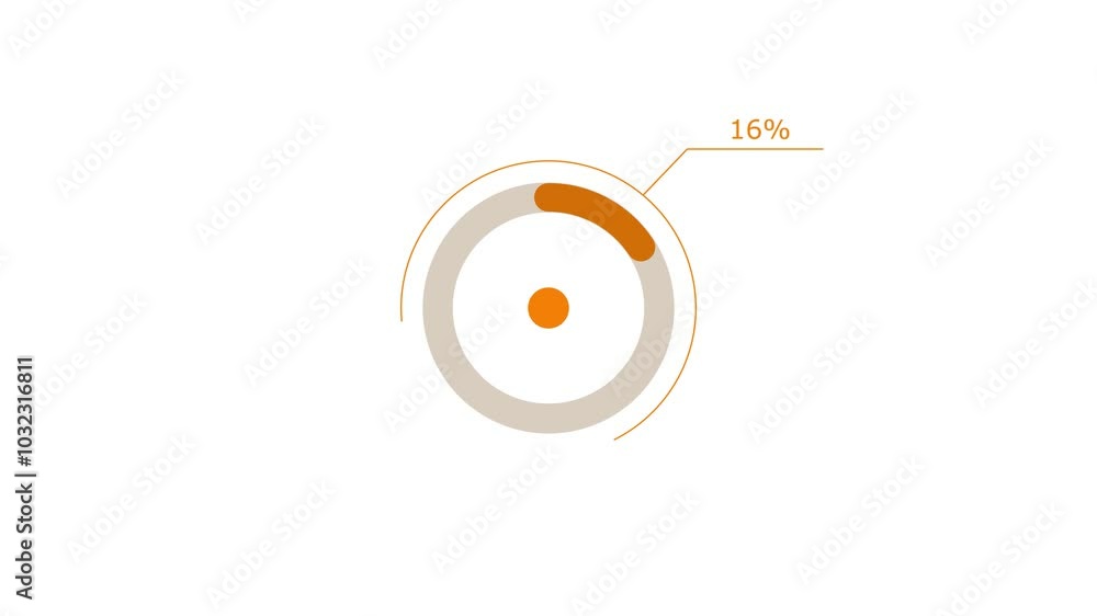 loading icon animation orange color 22% circle. orange color storage ...