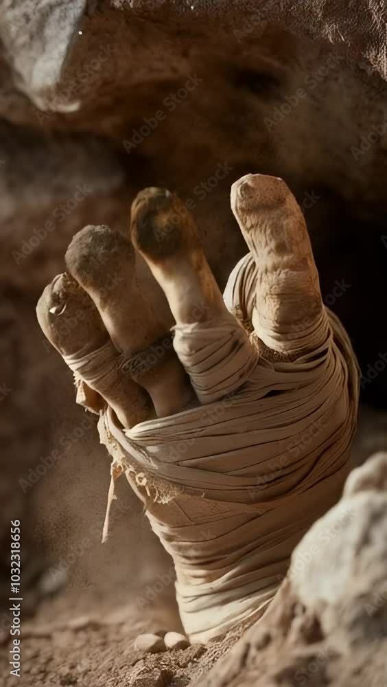 Dramatic Mystery of Partially Buried Hand Wrapped in Cloth Earthy ...
