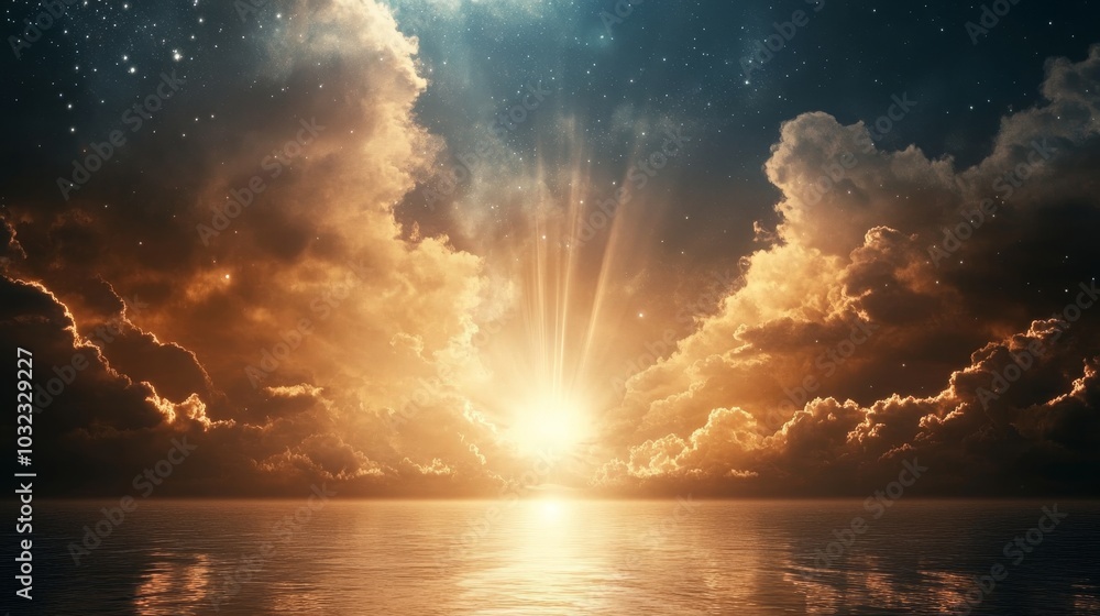 The creation of the universe in genesis god declares let there be light ...