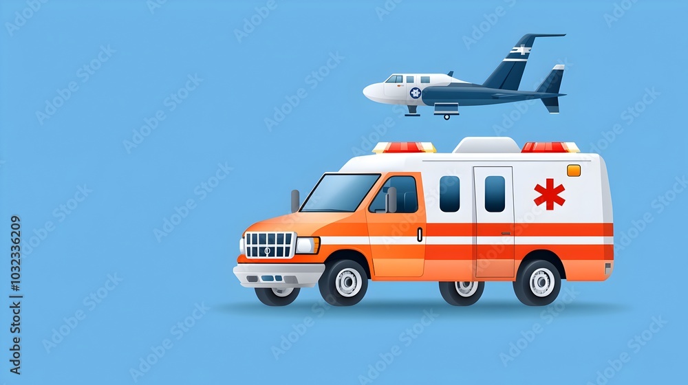 Thin line icons of modern emergency healthcare featuring urgent ...