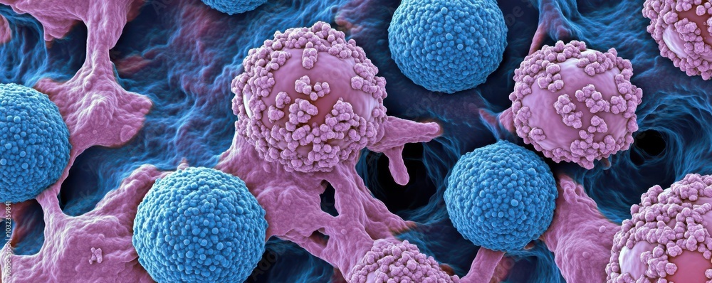 Liver cancer cells under microscope a detailed microscopic view of ...