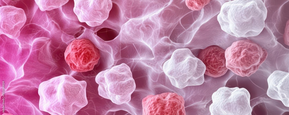 Microscopic view of cancer cells highly detailed cancer cells under a ...